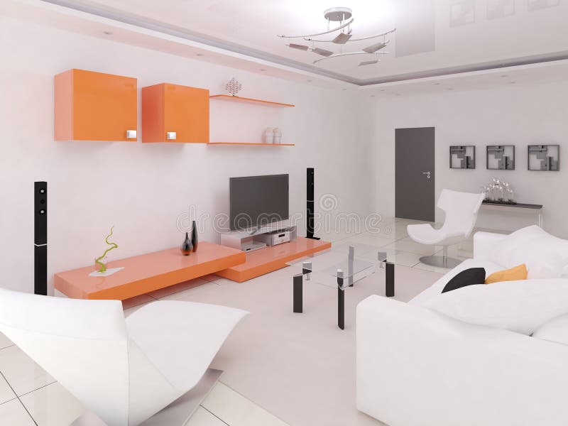 Hi-tech living room . stock illustration. Illustration of lounge - 63493700