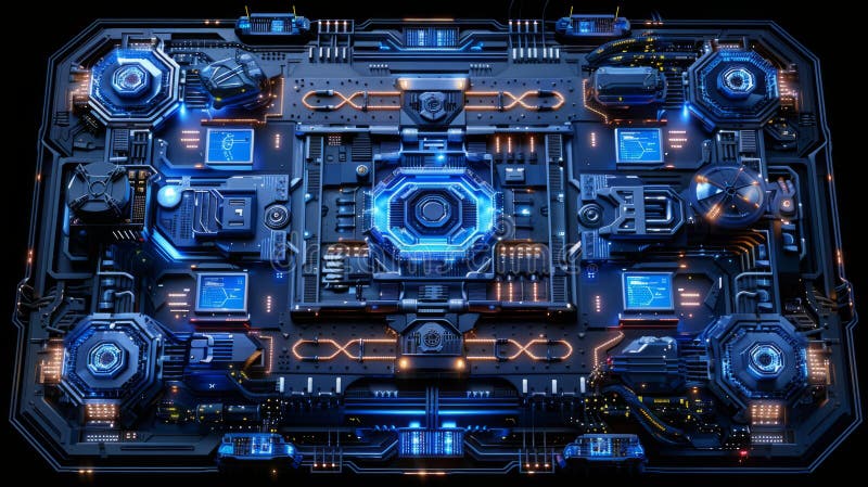 Hi Tech Machine Interface Panel, Futuristic Technology Background Stock ...