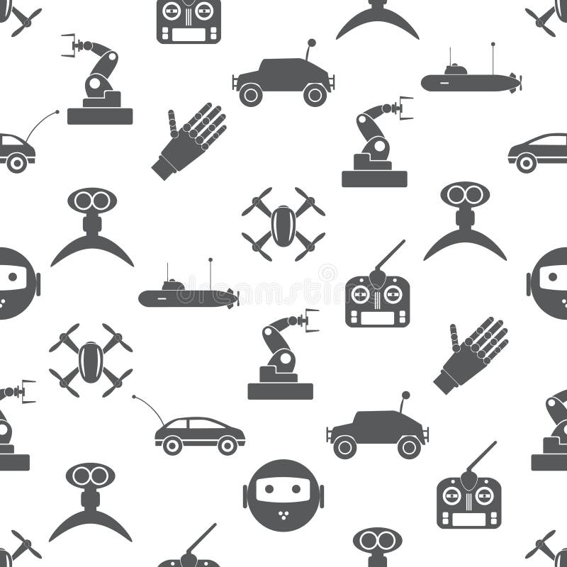 Seamless Pattern with Technology Icons Stock Vector - Illustration of ...
