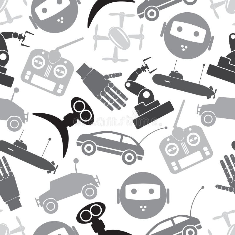 Seamless Pattern with Technology Icons Stock Vector - Illustration of ...