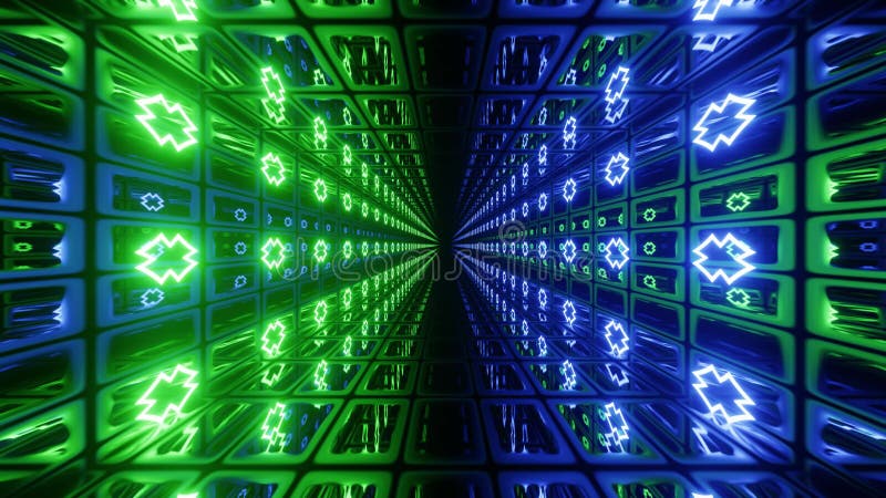 Hi-tech Neon Sci-fi Tunel. Neon Pattern Hi Tech Technology. Trendy Neon ...