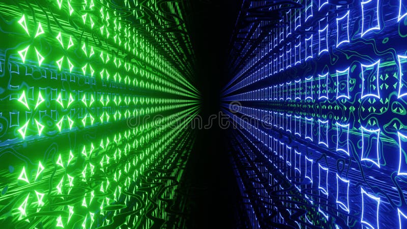 Hi-tech Neon Sci-fi Tunel. Neon Pattern Hi Tech Technology. Trendy Neon ...