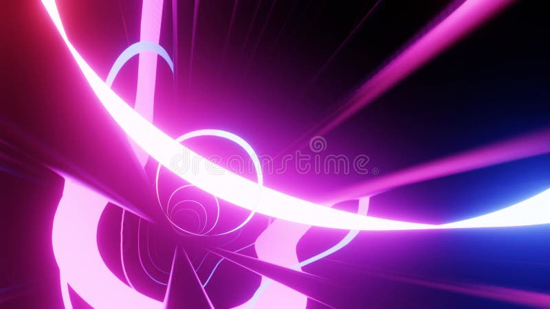 Hi-tech Neon Sci-fi Tunel. Trendy Neon Glow Lines Form Pattern and ...