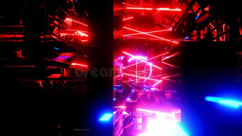 Glow Laser Lines. Hi-tech Neon Sci-fi Tunel. Trendy Neon Glow Lines Form Pattern and ...