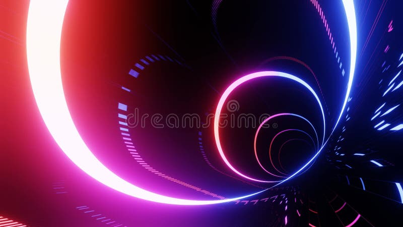 Hi-tech Neon Sci-fi Tunel. Trendy Neon Glow Lines Form Pattern and ...