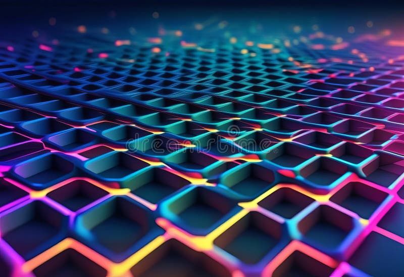 Hi Tech Network Connection Grid. 3D Technology Style Baner Design Stock ...