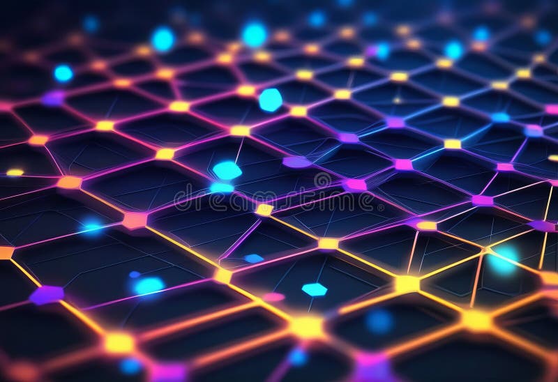 Hi Tech Network Connection Grid. 3D Technology Style Baner Design Stock ...