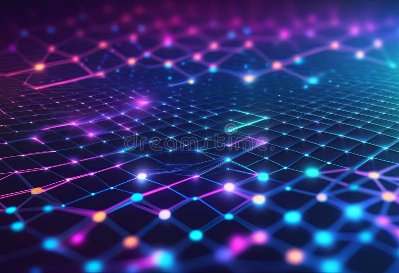 Hi Tech Network Connection Grid. 3D Technology Style Baner Design Stock ...