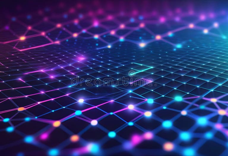 Hi Tech Network Connection Grid. 3D Technology Style Baner Design Stock ...