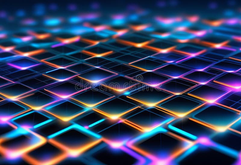 Hi Tech Network Connection Grid. 3D Technology Style Baner Design Stock ...