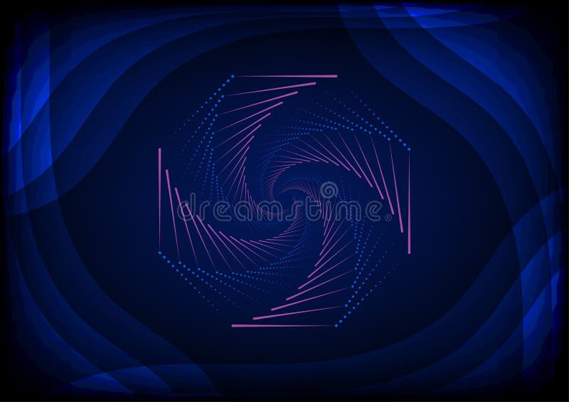 Hi-tech with Octagonal Line, and Rectangular Shapes on a Blue and ...