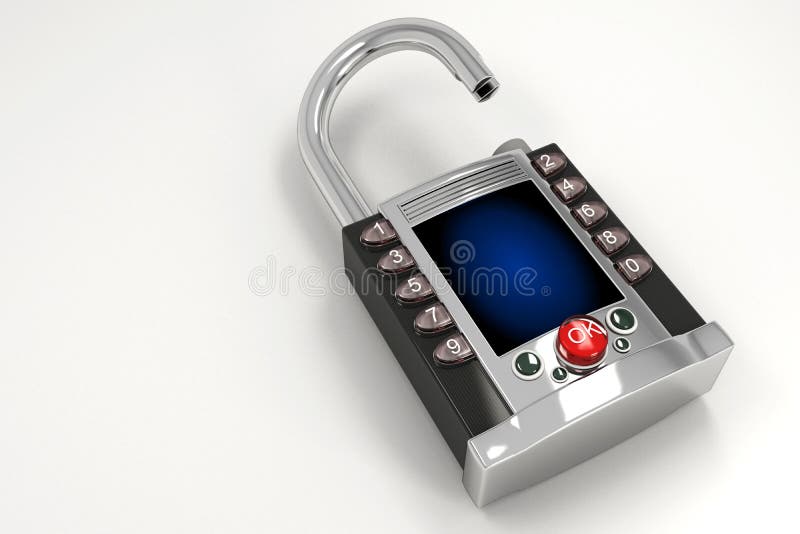 Hi tech Pad Lock stock illustration. Illustration of guard - 24108863