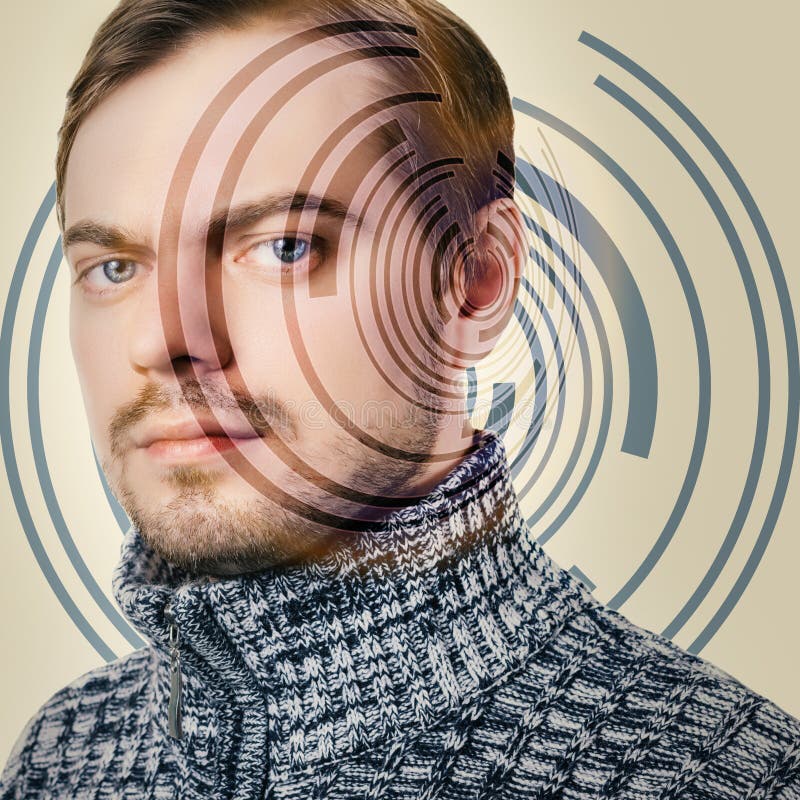 Hi-tech Portrait of Young Man. Stock Image - Image of focus, health ...