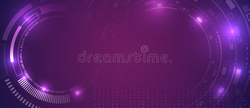 Hi-tech Purple Background with Various Technology Elements. Abstract ...
