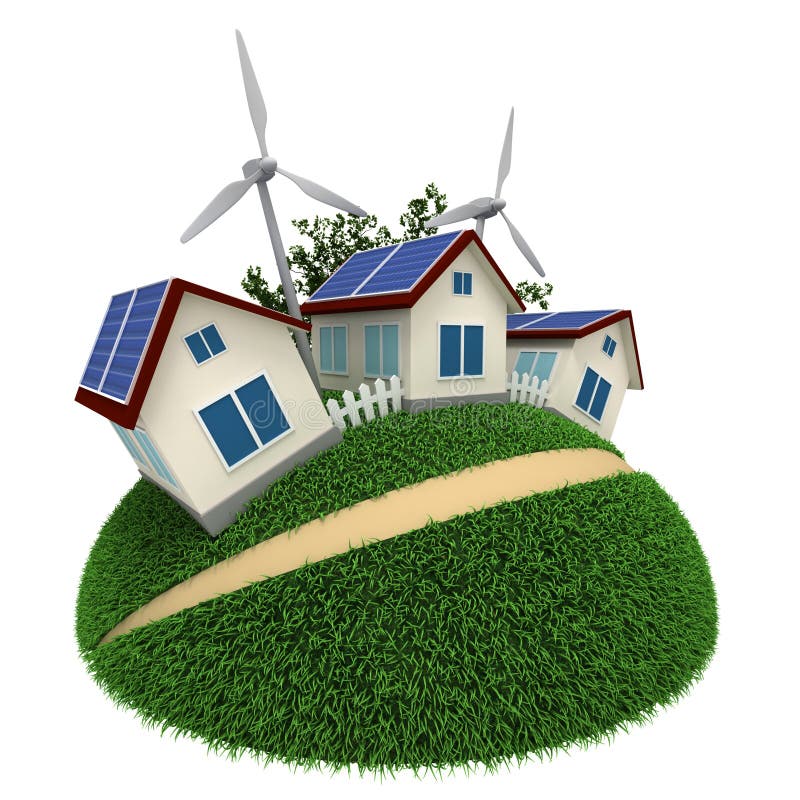 Hi-Tech settlement stock illustration. Illustration of farm - 13501815