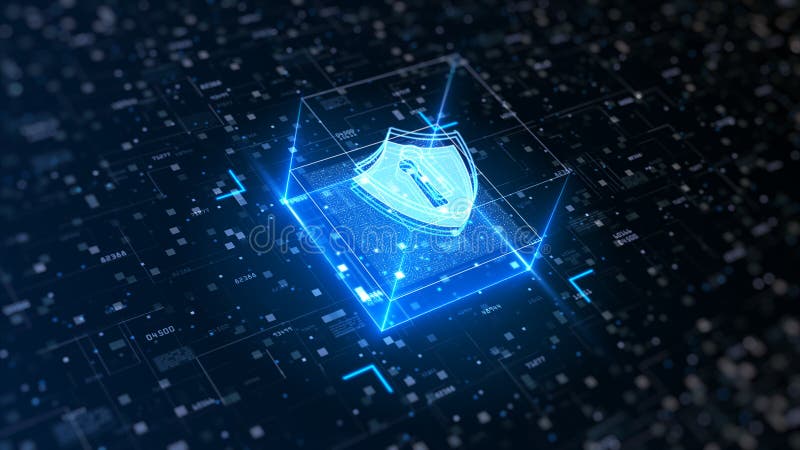 Hi Tech Shield Of Cyber Security Digital Data Network Protection High Speed Connection Data 1864