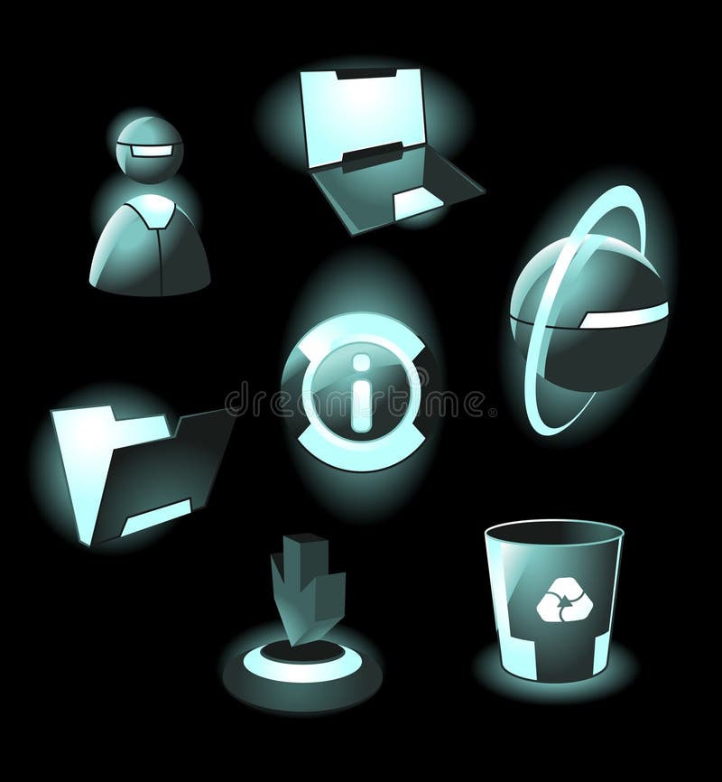 Hi-tech space icons stock vector. Illustration of folder - 10208193