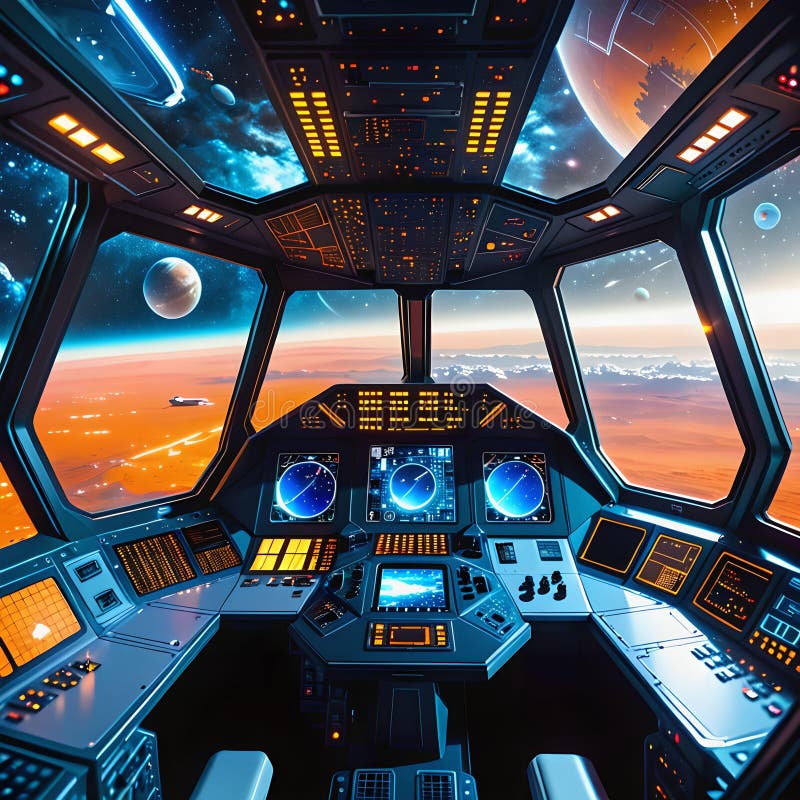 "Hi-Tech Spacecraft Cockpit: Stellar Voyage through Advanced Controls ...