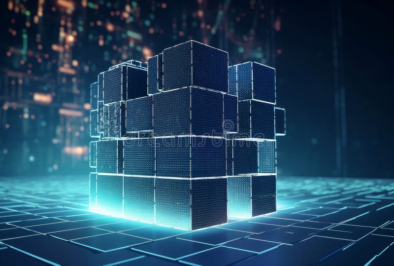 Hi Tech Square Blocks. Generate Ai Stock Photo - Image of arrangement ...