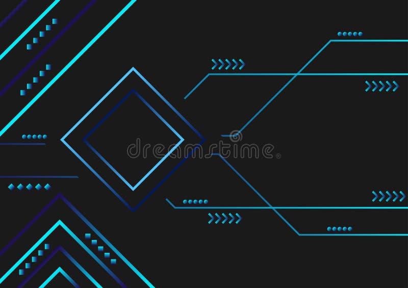 Hi-tech with a Square Shape and Line on Black Abstract Background ...