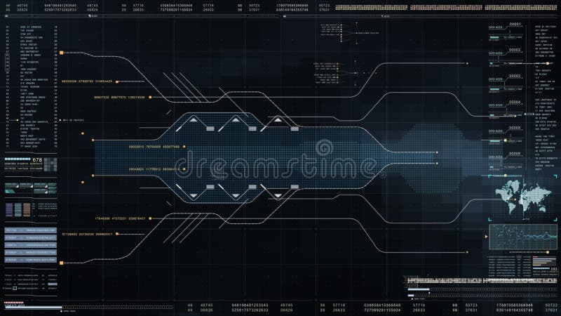 Hi-tech User Interface Head Up Display for Background Computer Desktop Screen Display. Hi-Tech ...