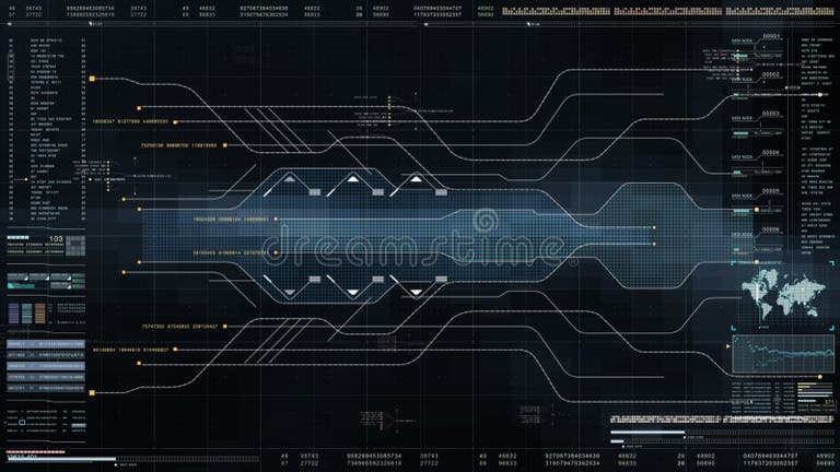 Hi-tech User Interface Head Up Display with Digital Data Information ...