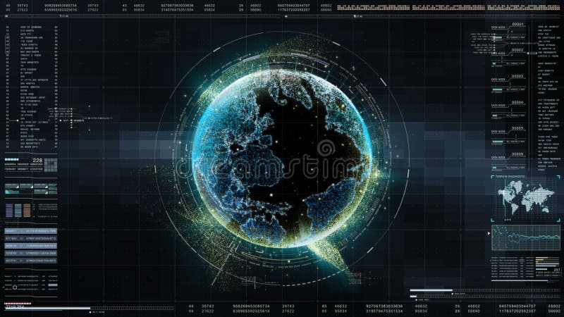 Hi-tech User Interface Head Up Display with Digital Data Information Stock Illustration ...
