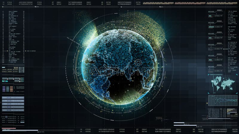 Hi-tech User Interface Head Up Display for Background Computer Desktop ...