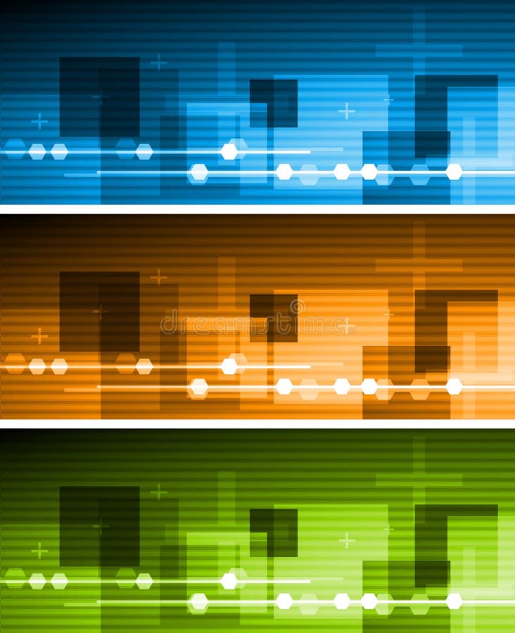 Hi-tech vector banners stock vector. Illustration of banner - 28531796