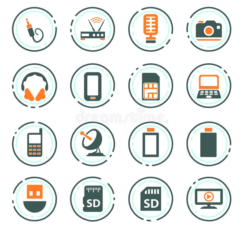 Hi tech icons set stock vector. Illustration of collection - 148846777
