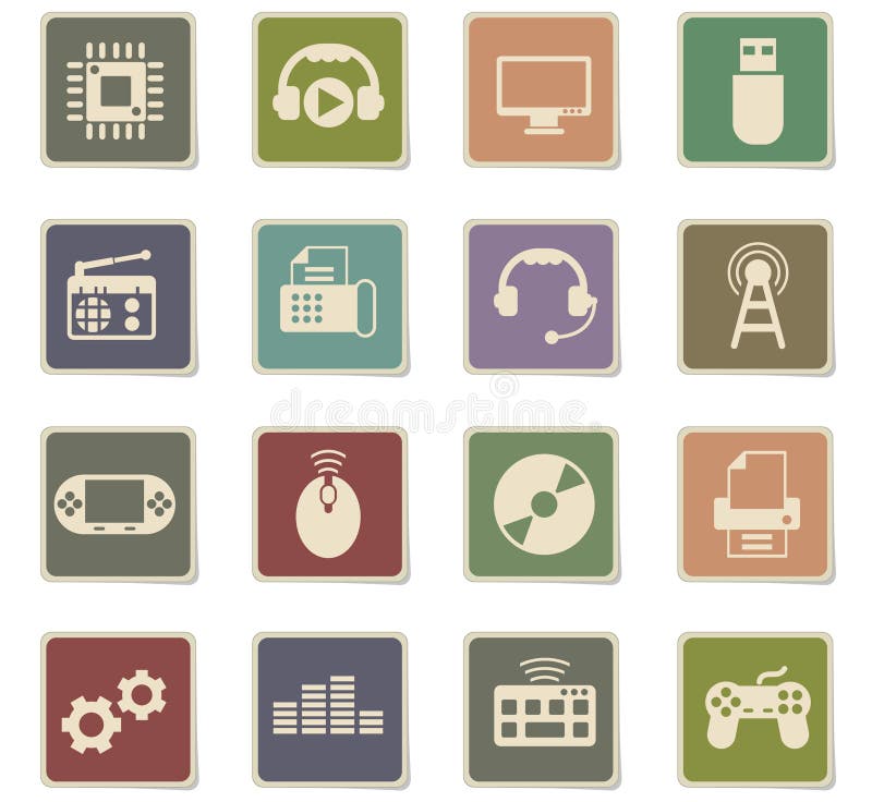 Hi tech icon set stock vector. Illustration of microphone - 121914008