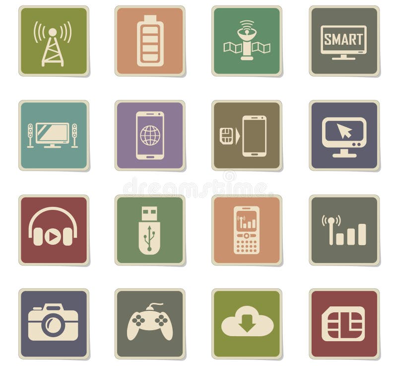 Hi tech icon set stock vector. Illustration of theater - 121914011