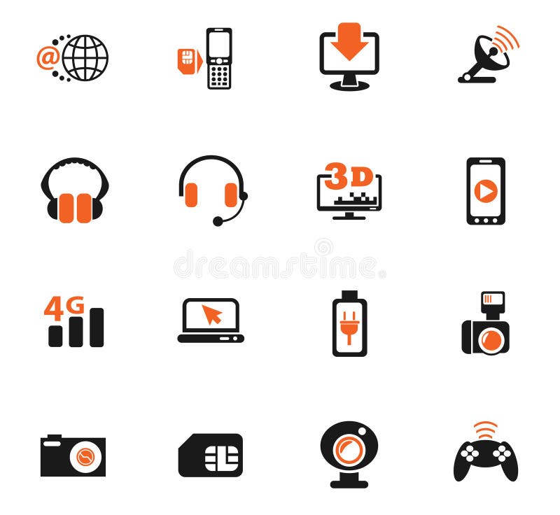 Hi tech icon set stock vector. Illustration of communication - 123430961