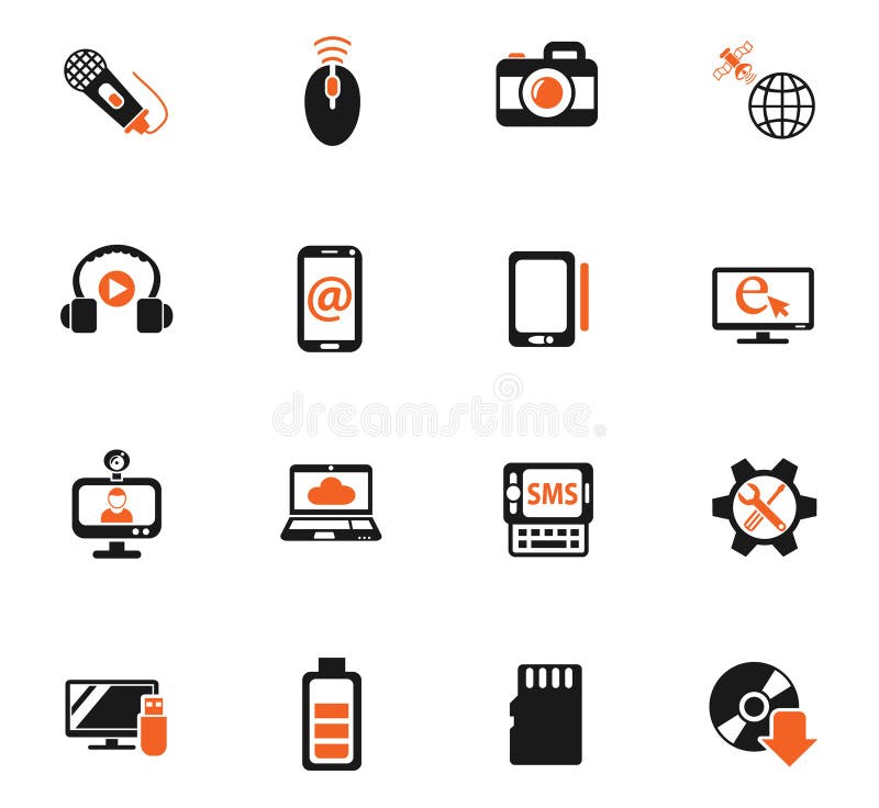 Hi tech icon set stock vector. Illustration of internet - 123431029