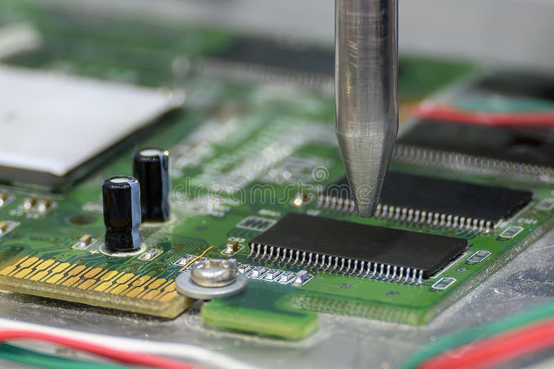 The Hi-technology Electronics Industry Assembly Process by Robotic System Stock Image - Image of ...