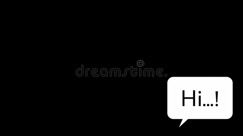 Hi Text Message Conversation Isolated on Black Screen Background Stock ...