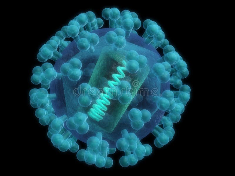 Microscopic View of a RNA Virus. Genetic Illustration. Stock ...