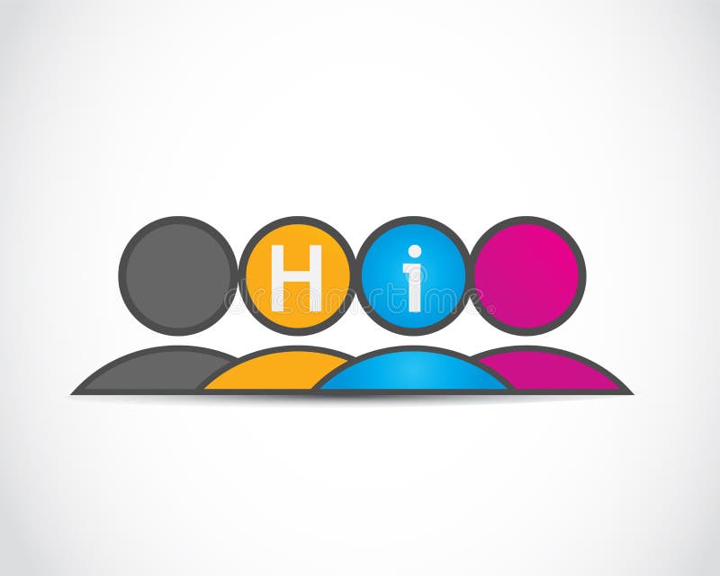 Hi word greetings group stock vector. Illustration of communication ...