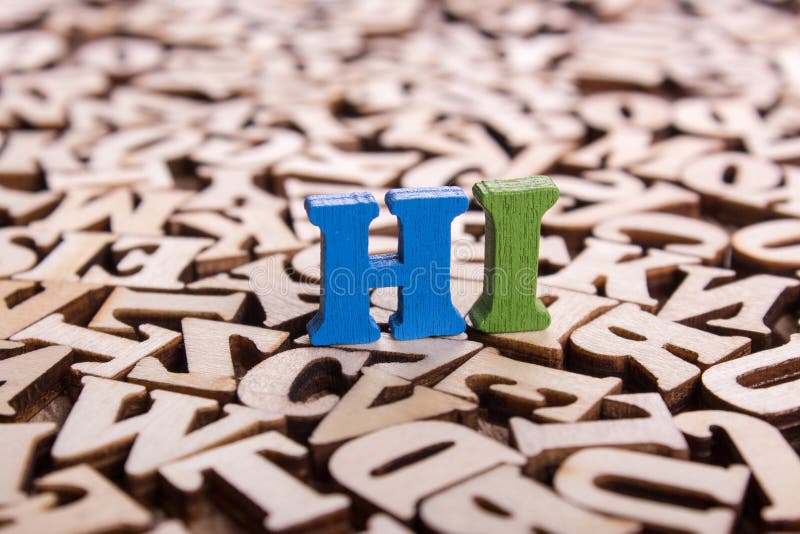 Hi Word Made of Wooden Letters Stock Image - Image of high, concept ...