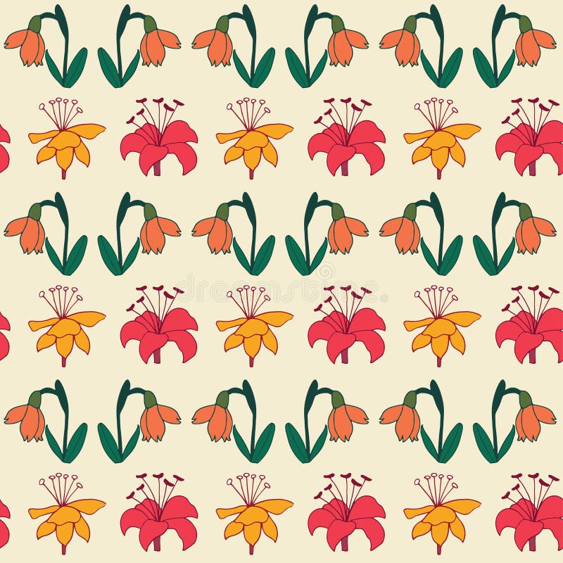 Hibiscus Floral Vector Seamless Repeat Pattern Stock Vector ...
