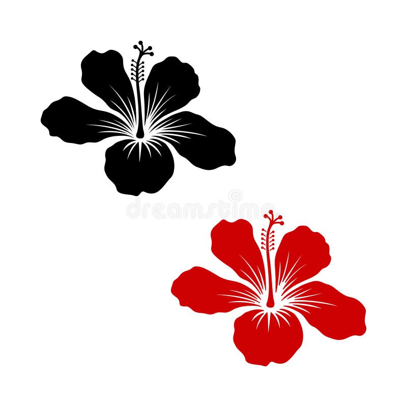 Hibiscus Flower Icon Flat Vector Illustration Stock Vector ...
