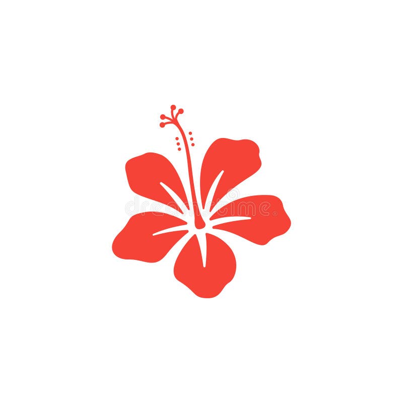 Hibiscus Flower Icon Flat Vector Illustration Stock Vector ...
