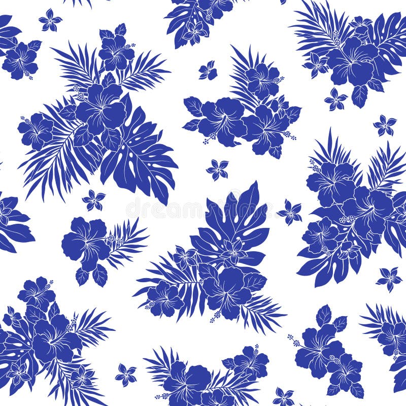 Hibiscus flower pattern stock illustration. Illustration of cute - 63961224