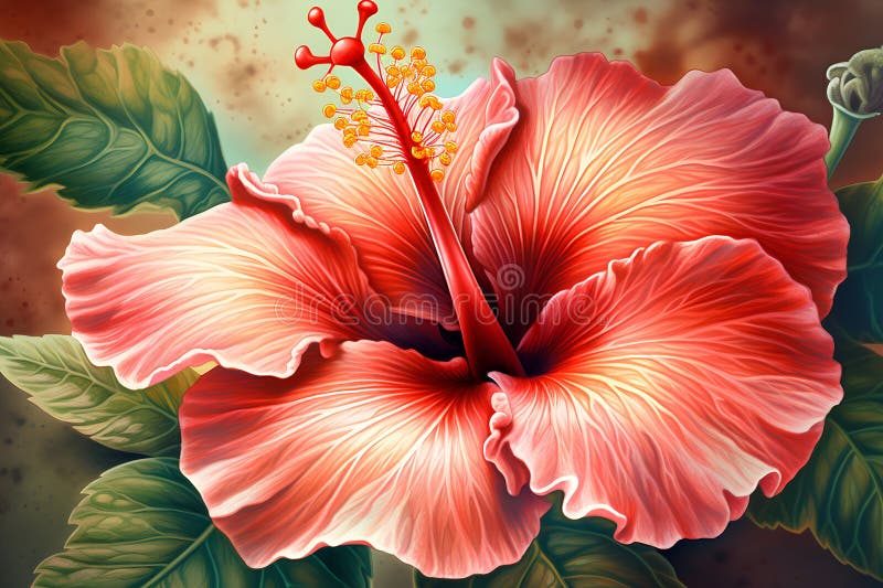 Hibiscus Flower. Realistic Vector Illustration of Hibiscus Stock ...