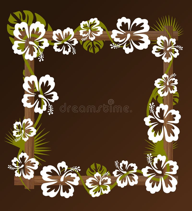 Hibiscus frame stock illustration. Illustration of text - 19477087