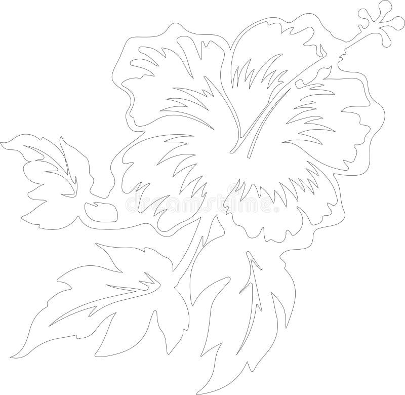 Hibiscus Outline Silhouette Generative Ai Stock Vector - Illustration ...