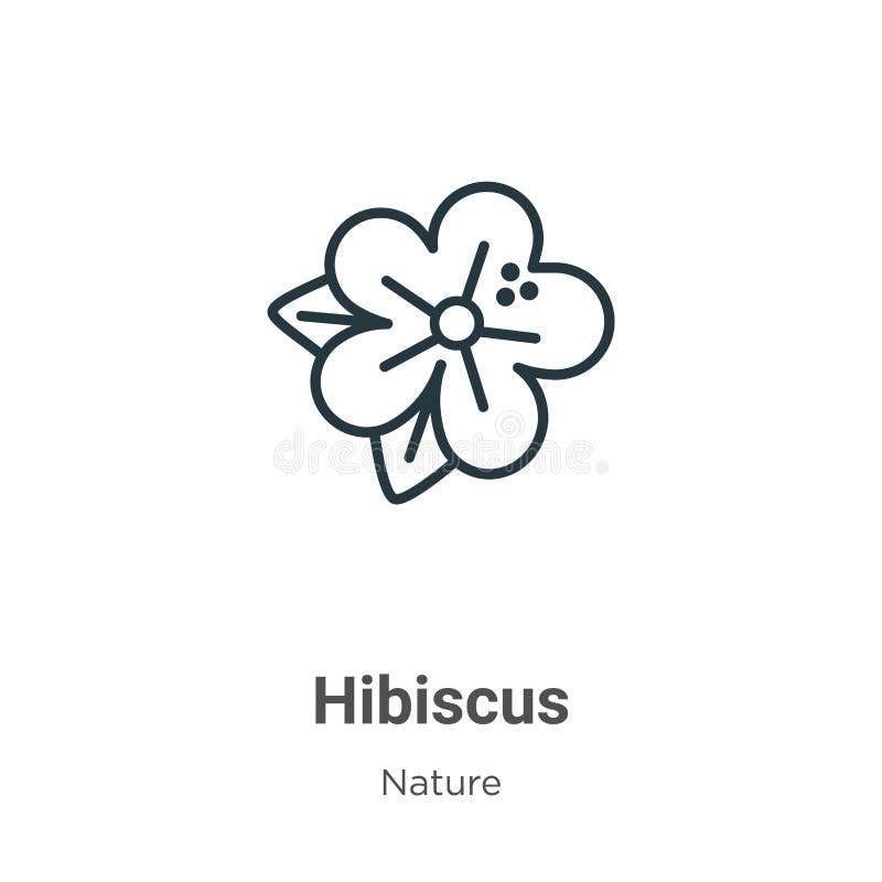 Hibiscus Outline Vector Icon. Thin Line Black Hibiscus Icon, Flat Vector Simple Element ...