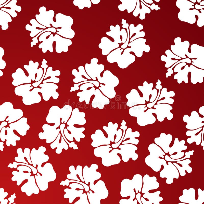 Hibiscus Pattern - Red stock vector. Illustration of pattern - 10179873