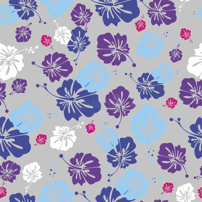 HIBISCUS PATTERN on ROSY BACKGROUND Stock Vector - Illustration of ...