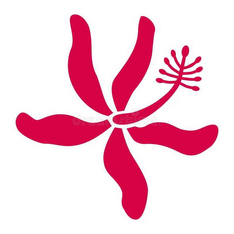 Hibiscus Plant Flower, Red Tea, Logo Stock Vector - Illustration of ...